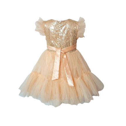 Radiant Kids Gold Party Dress | Sparkling Sophistication