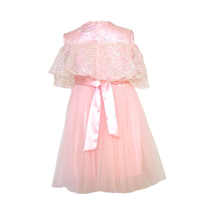 Girls Sparkly Peach Dress - Elegant Tulle Party Dress